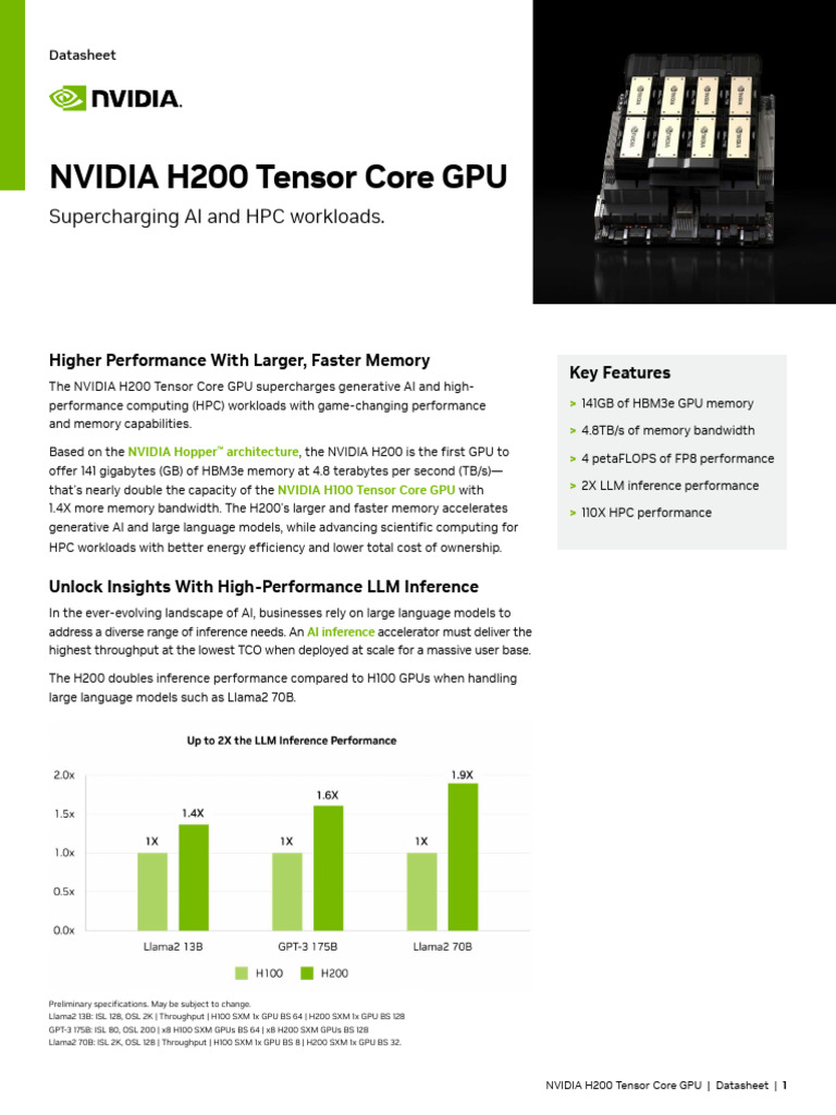 HPC Datasheet sc23 h200 Datasheet 3002446 | PDF | Graphics Processing Unit | Supercomputer