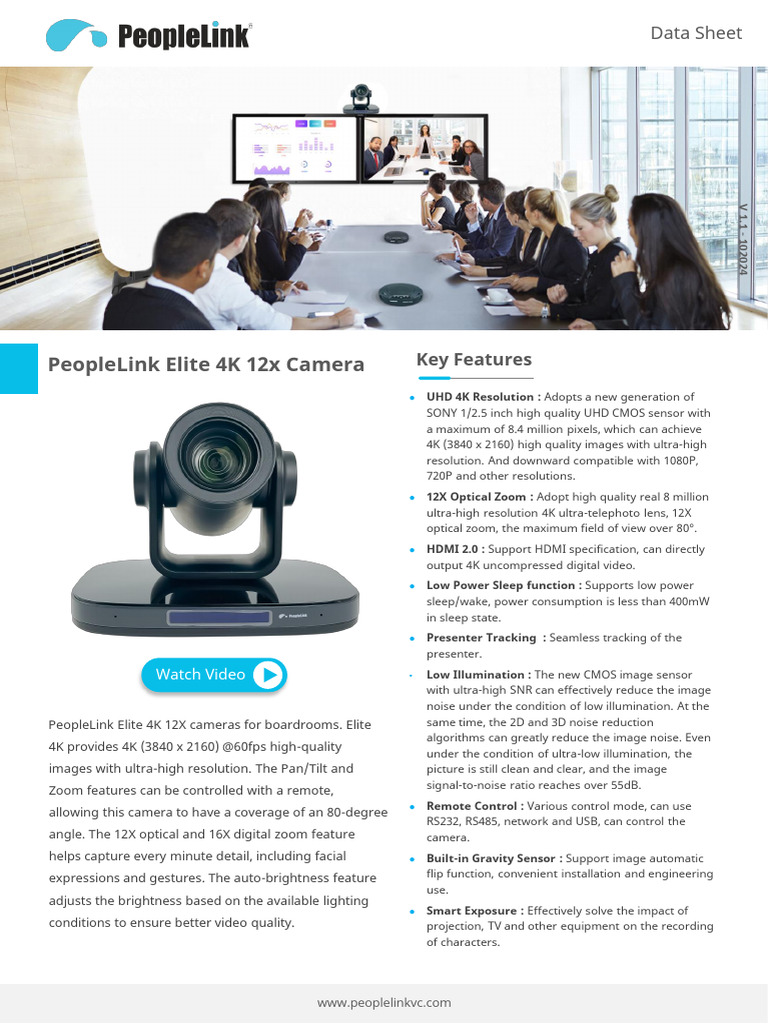 PeopleLink Elite 4K 12X 2024 | PDF | Image Resolution | Video