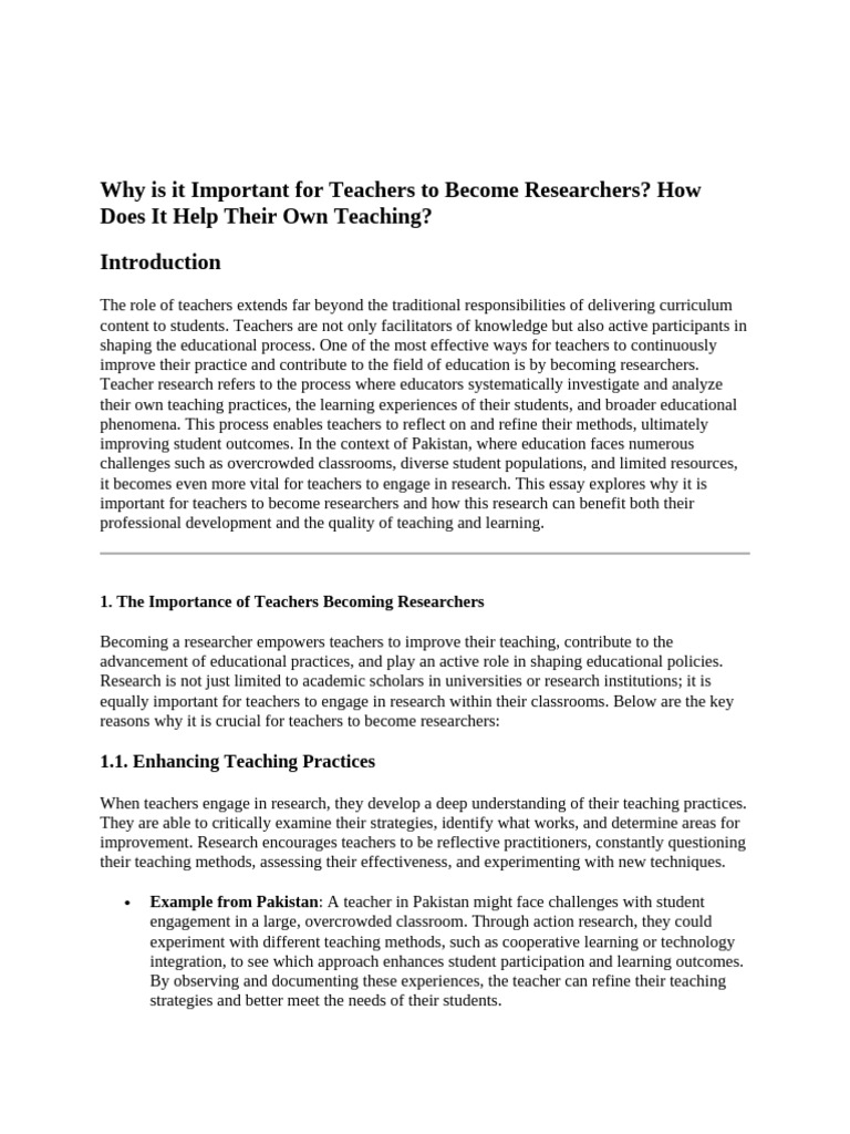 Teacher Research: Enhancing Classroom Practice | PDF | Teachers ...
