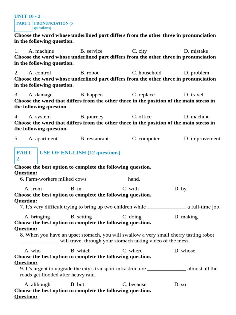 Tiếng Anh 11 i-Learn Smart World - Luyện tập - Unit 10 - 2 | PDF | Transport | Climate Change