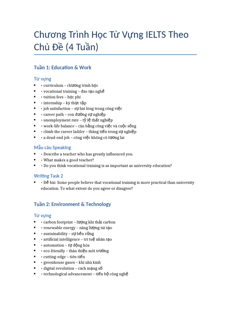 ChuongTrinh TuVung IELTS 4tuan | PDF
