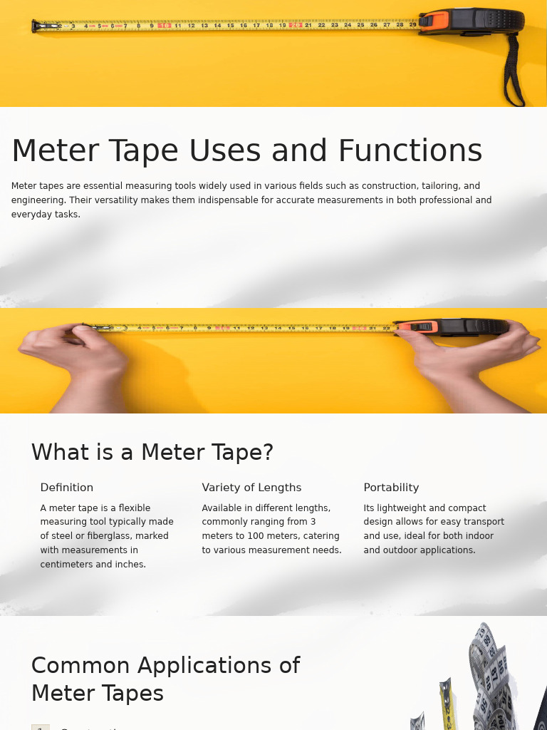 Meter Tape Uses and Functions | PDF | Measurement | Metre