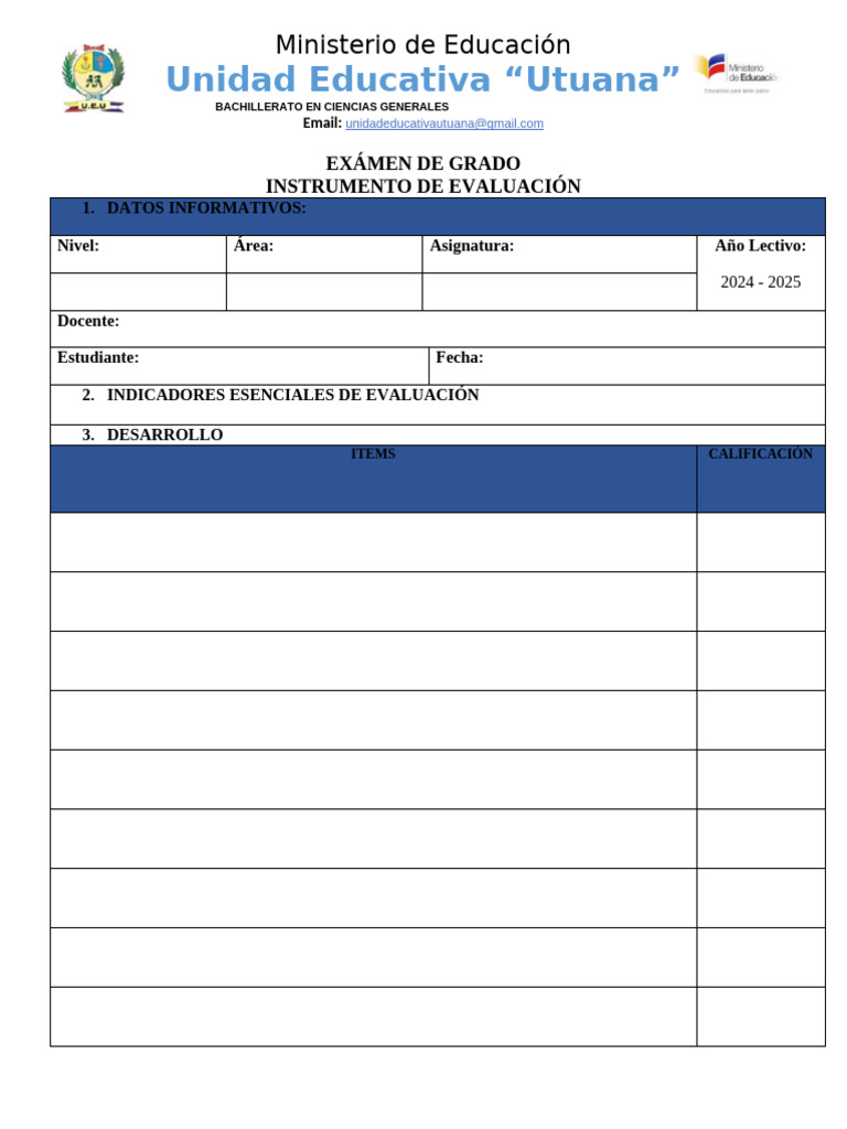 Formato EXAMEN DE GRADO | PDF