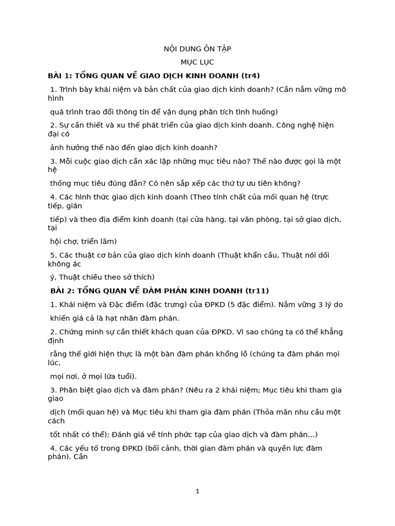 NỘI DUNG ÔN TẬP GDDP | PDF