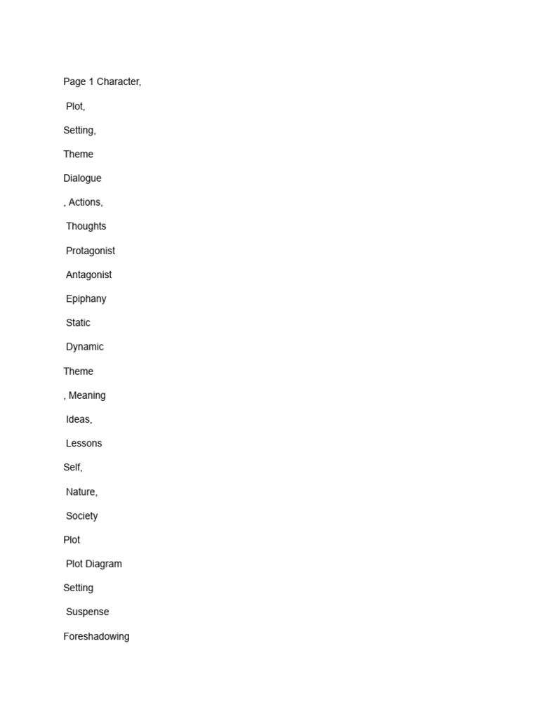 Jefferson Olatunji - Literary Terms Fill in The Blanks Answers | PDF