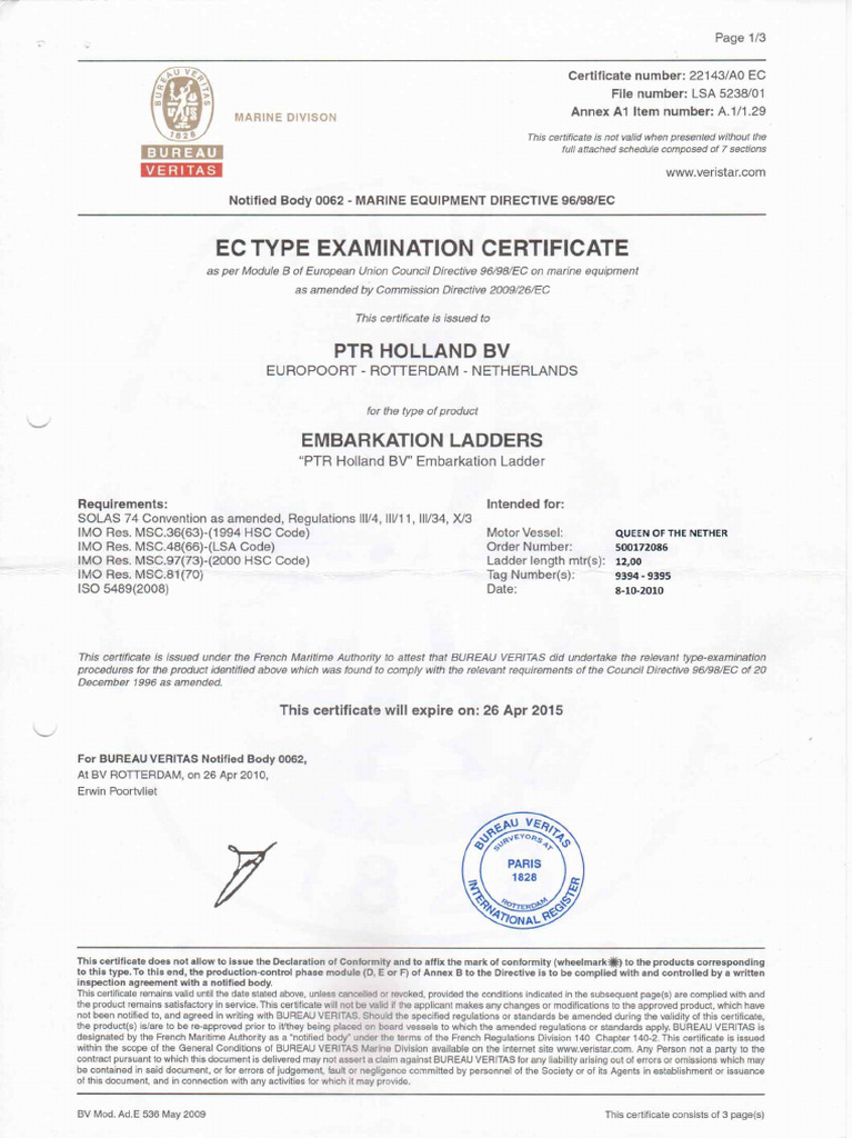 EC Type Examination Certificate 2 | PDF