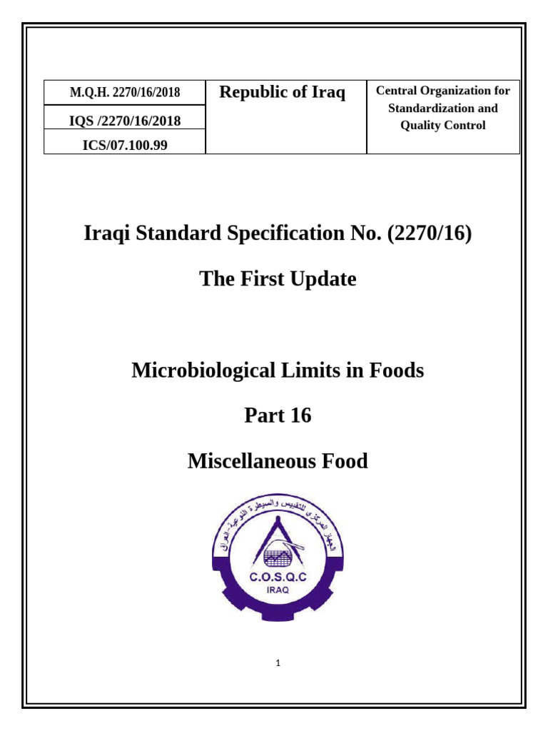 Microbial Limits for Miscellaneous Foods | PDF | Fruit Preserves ...