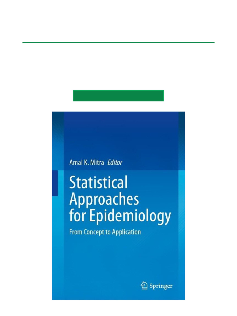 Statistical Approaches For Epidemiology From Concept To Application ...