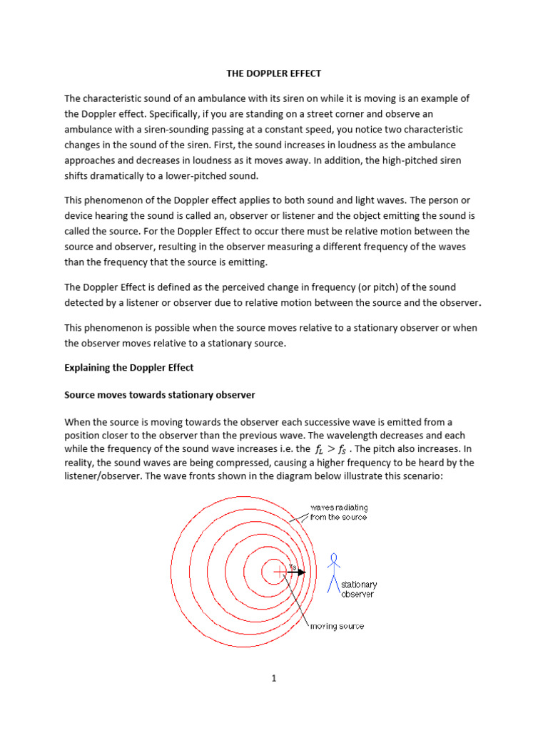 Topic 7-The Doppler Effect | PDF | Doppler Effect | Sound
