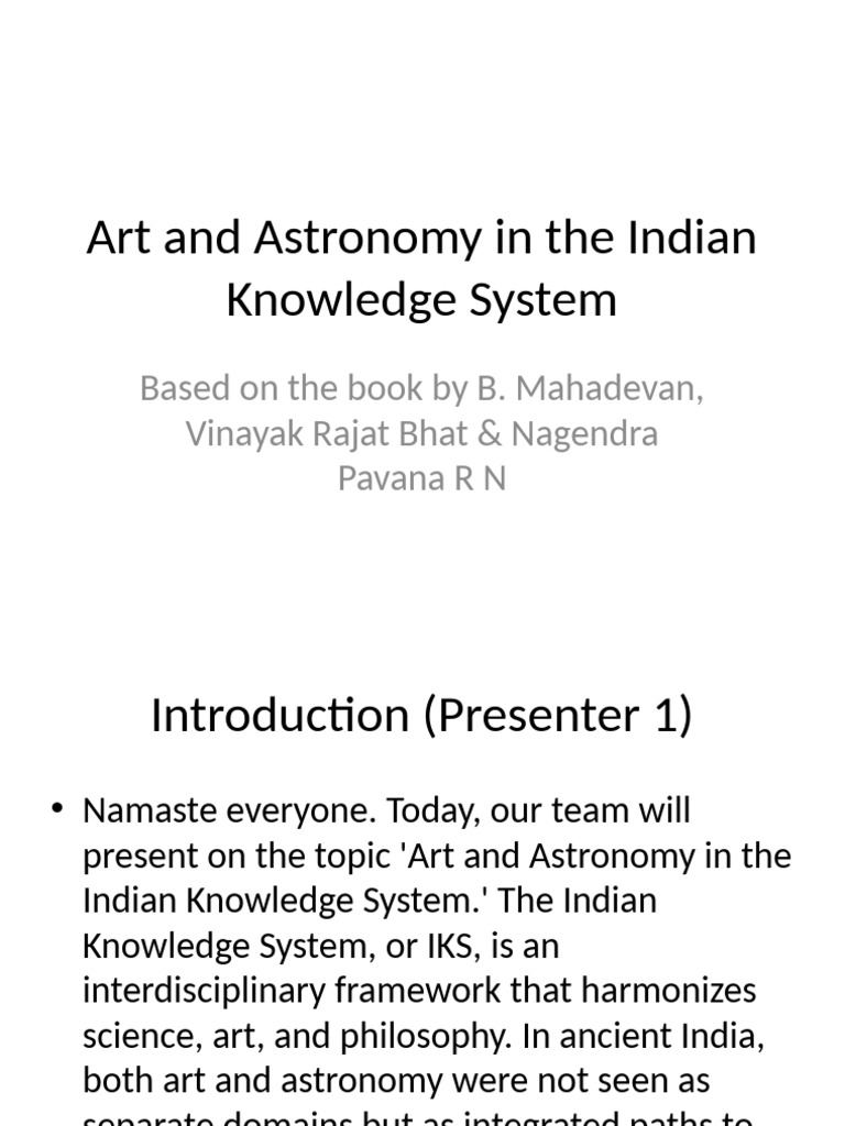 Art and Astronomy IKS Presentation | PDF | Astronomy | Hindu Astrology