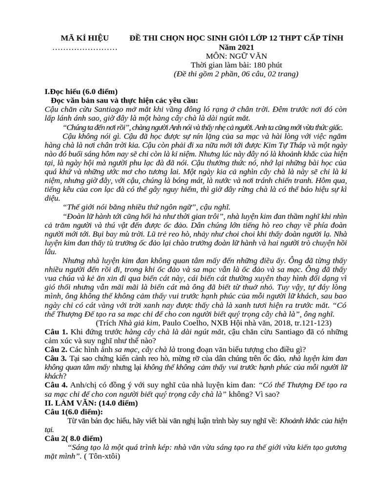 ĐỀ HSG 1 | PDF