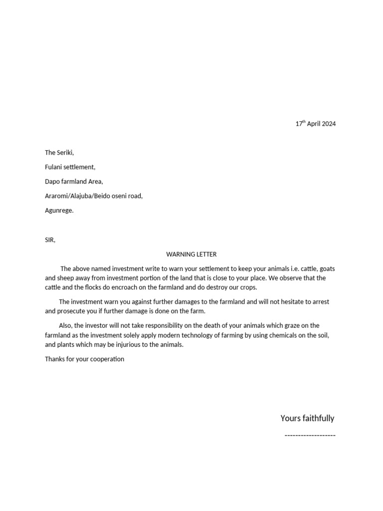 Warning Letter | PDF