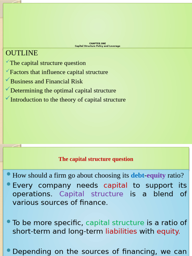 Capital Structure and Leverage Explained | PDF | Capital Structure ...