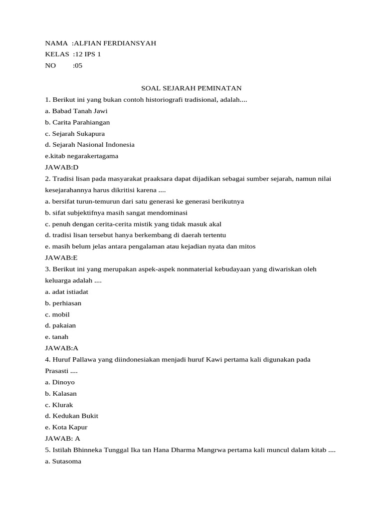 Sejarah Peminatan-1 | PDF