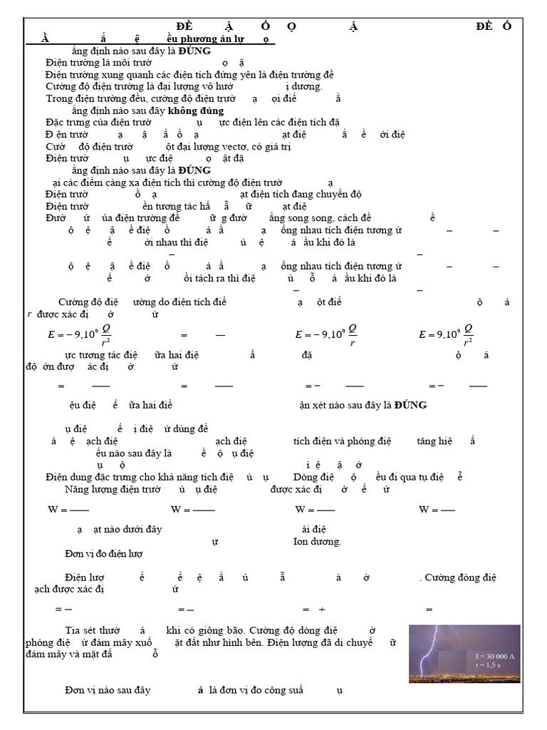 Vl11.Ck2. Dap An de On Tap So 1 10 | PDF