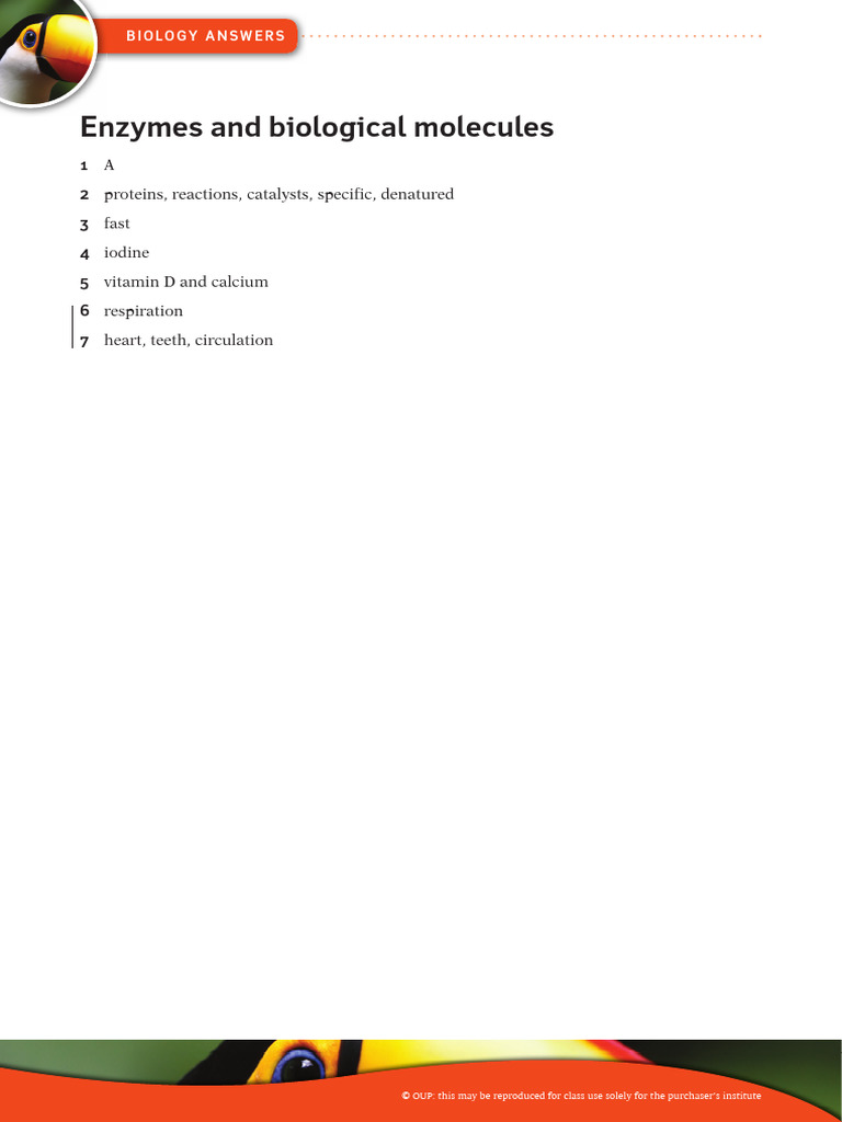 IGCSE Biology - CD Answer 3 | PDF