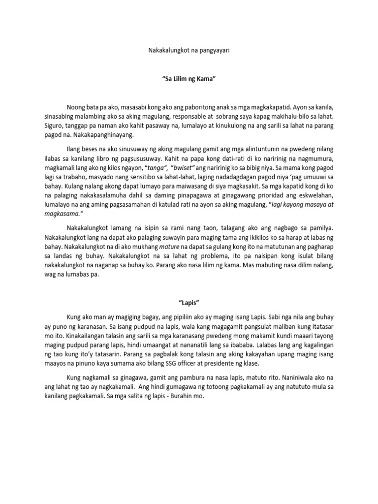 Tanga", Bwiset": Sa Lilim NG Kama | PDF