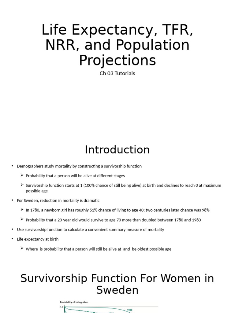 Popuation, TFR, and NRR | PDF | Total Fertility Rate | Logistic Function