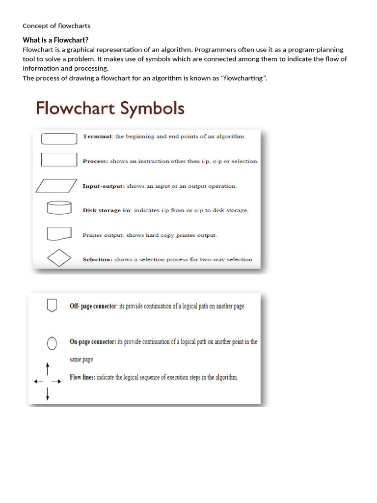 Concept of Flowcharts | PDF