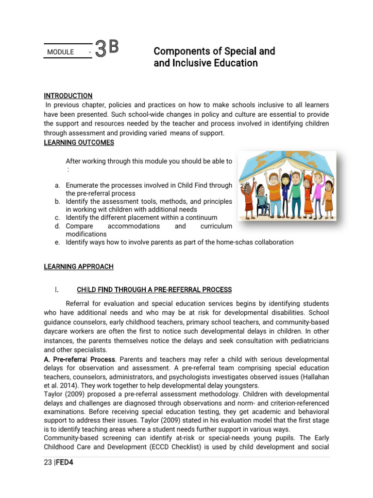 Components of Special and Inclusive Education | PDF | Educational ...