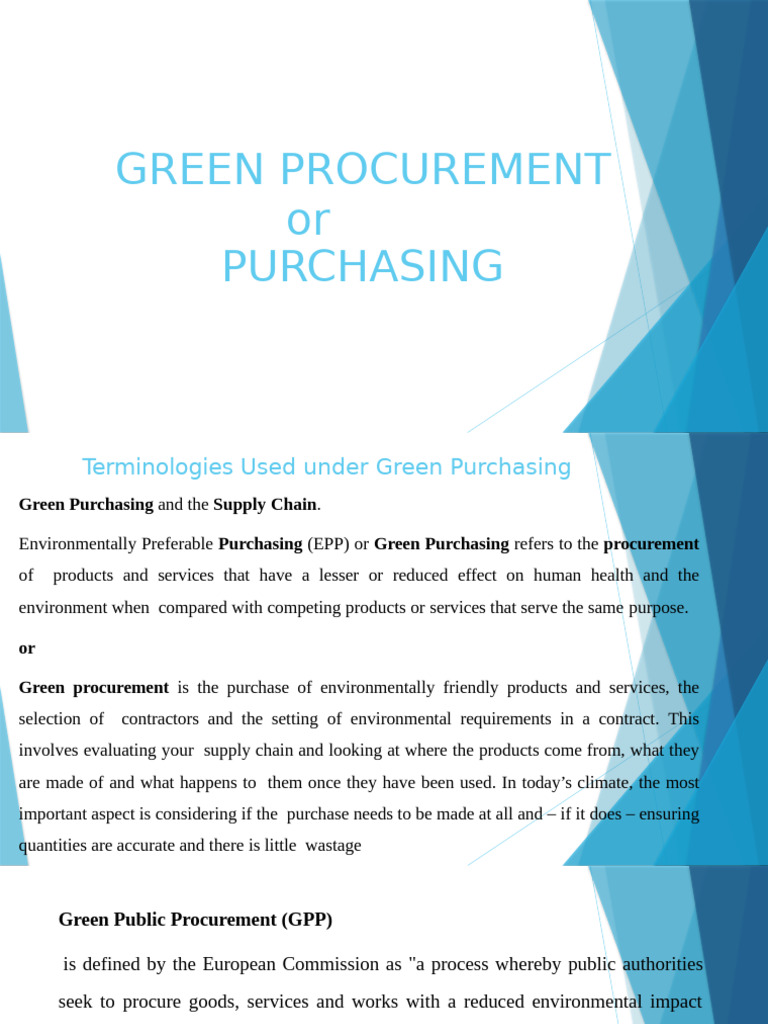 Sustainable Procurement | PDF | Procurement | Supply Chain
