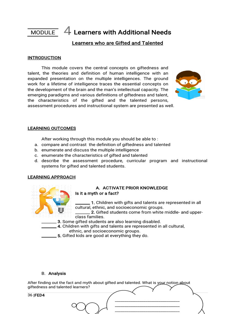 Learners With Additional Needs: Learners Who Are Gifted and Talented ...