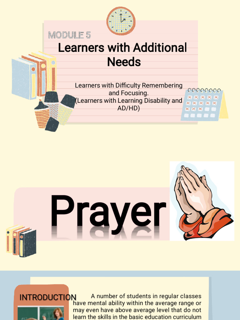 Learners With Additional Needs: Learners With Difficulty Remembering ...