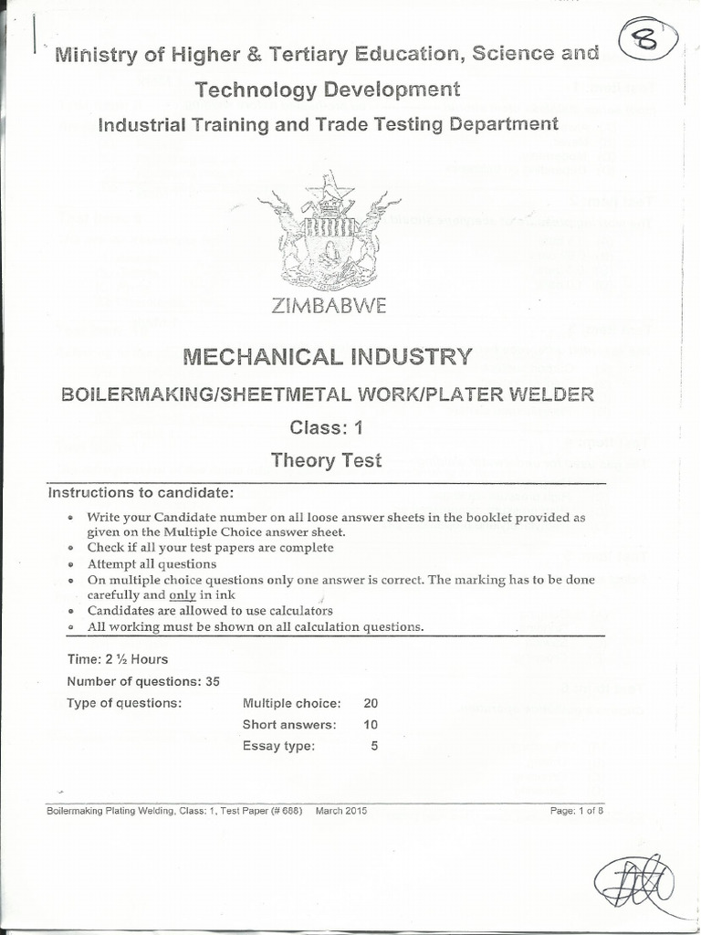 8-Class 1 Boilermaking Theory | PDF