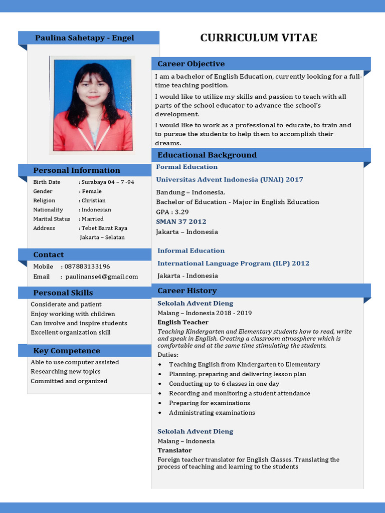Profil Paulina Naomi Sahetapy Engel | PDF