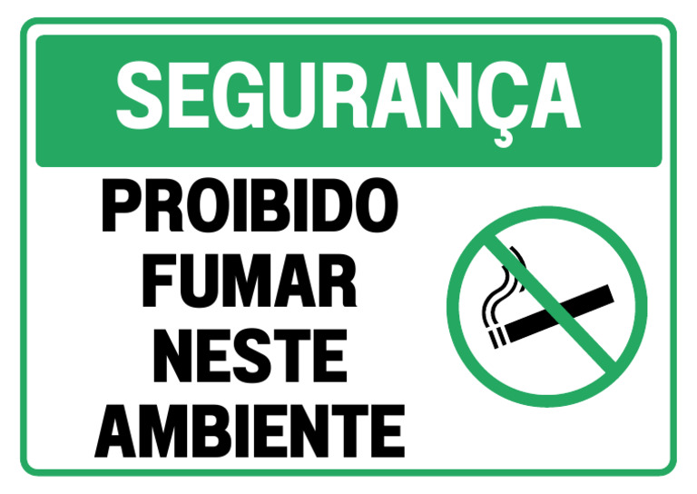 Placa de Segurança Proibido Fumar Documento A4 Verde Vermelho e Preto | PDF