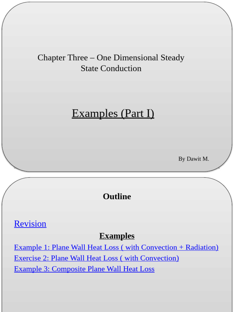 Chapter 3 - Examples and Exercises (Part I) New | PDF | Heat Transfer | Thermal Insulation