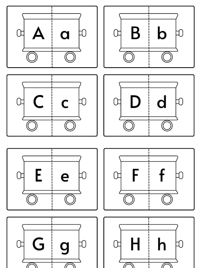 Black and White Simple Alphabet Flashcards | PDF