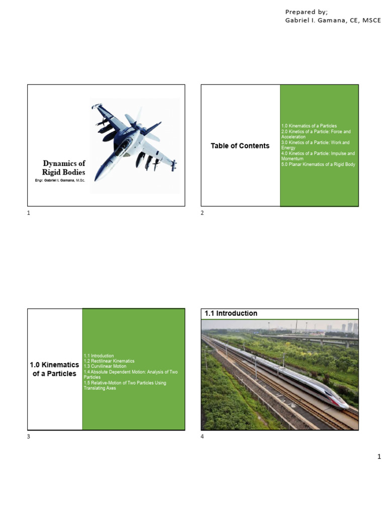 Dynamics of Rigid Bodies - Chapter 1 | PDF | Kinematics | Classical Mechanics