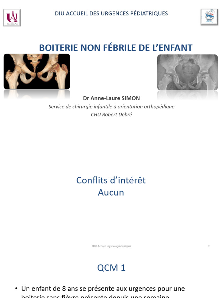 Boiterie non fébrile chez l'enfant | PDF | Médecine | Système squelettique