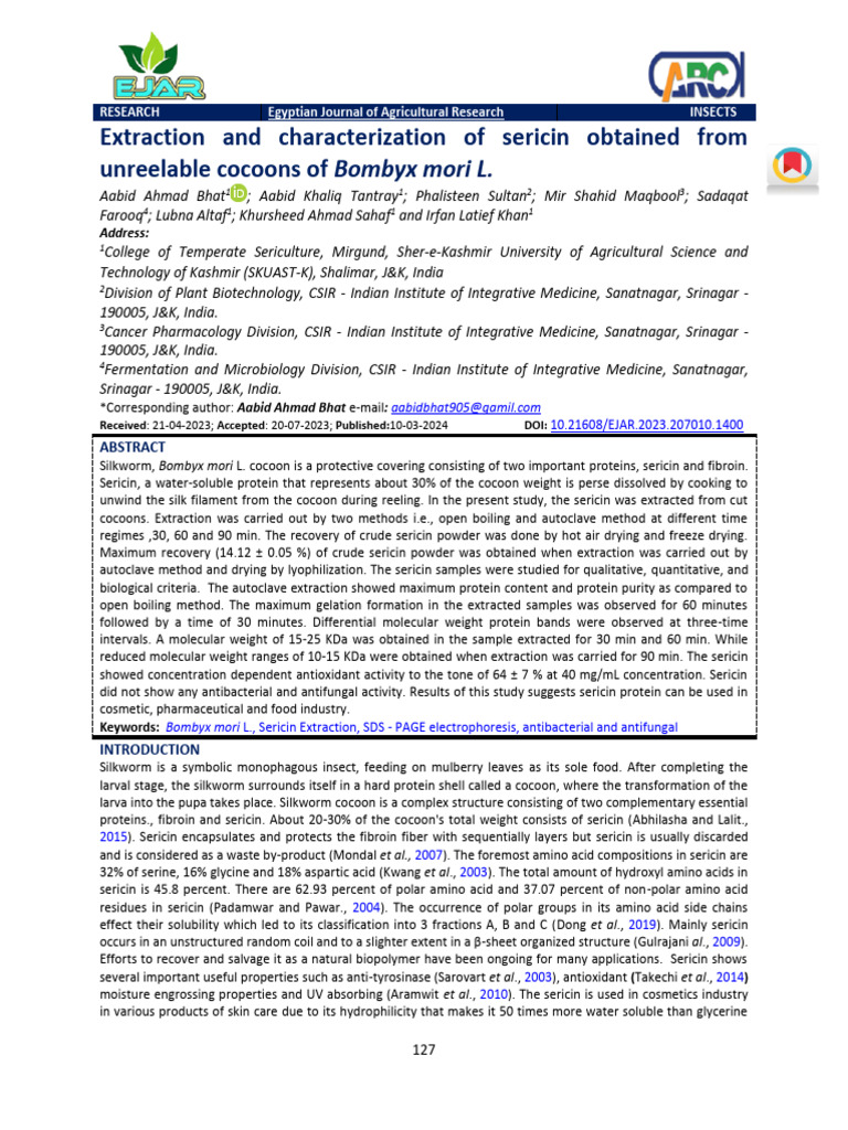 EJAR - Volume 102 - Issue 1 - Pages 127-138 | PDF