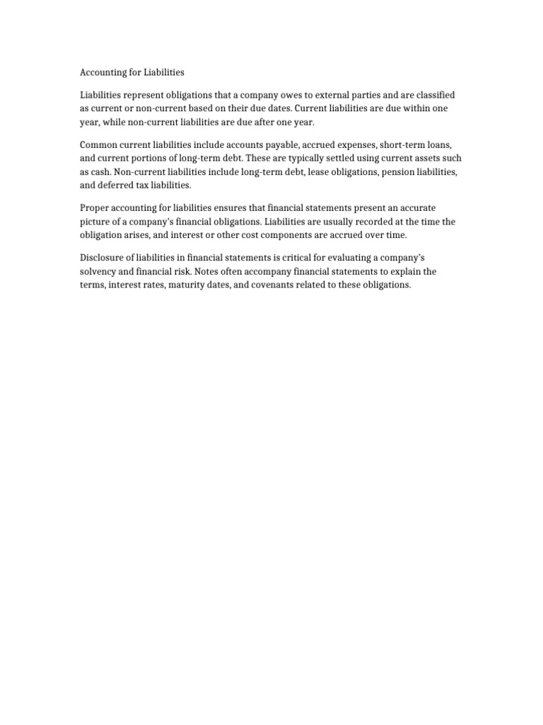 Accounting For Liabilities | PDF
