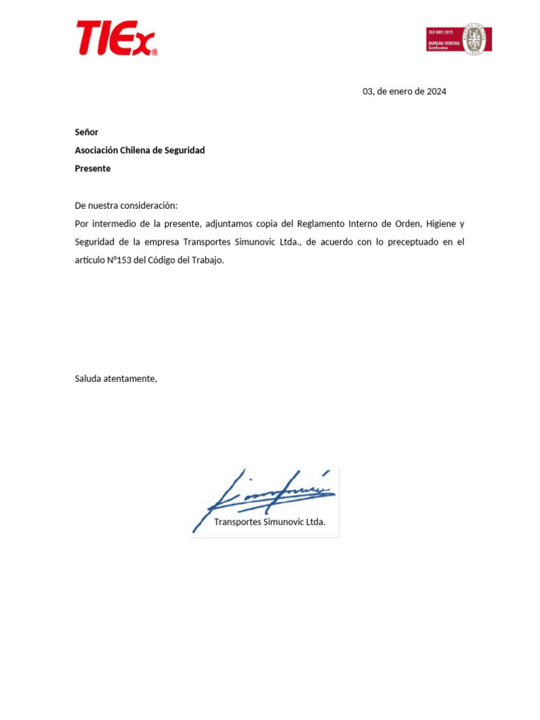 Carta Conductora ACHS | PDF