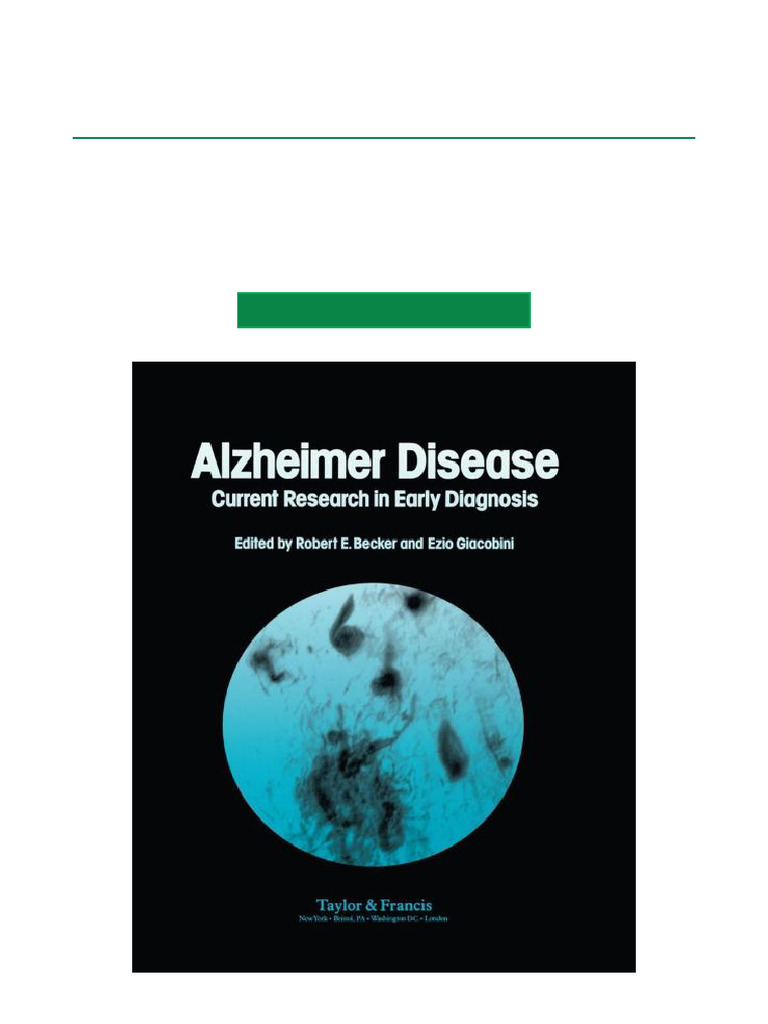 Alzheimer's Disease Current Research in Early Diagnosis - 1st Edition ...