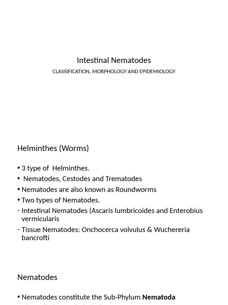 Overview of Intestinal Nematodes | PDF | Nematode | Diseases And Disorders