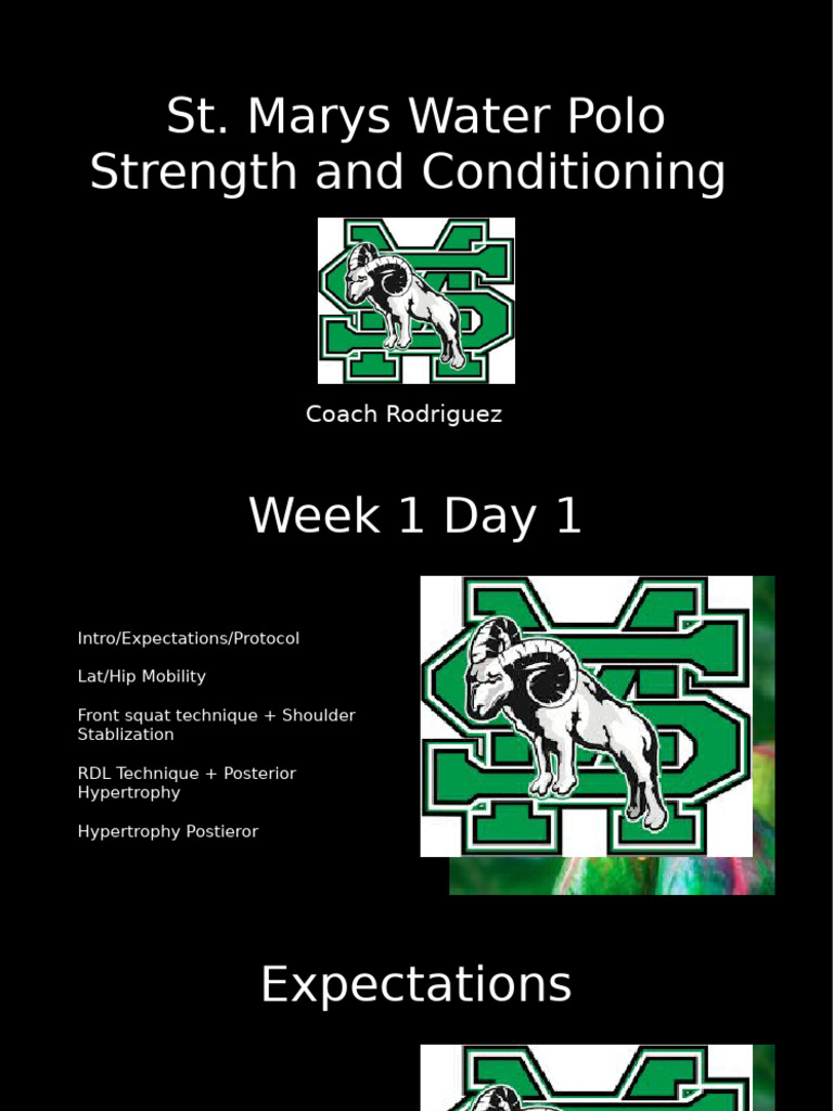 St. Marys Water Polo Conditioning Plan | PDF | Physical Exercise ...
