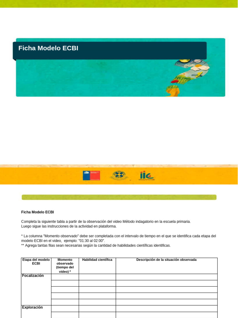 Ficha Modelo ECBI | PDF