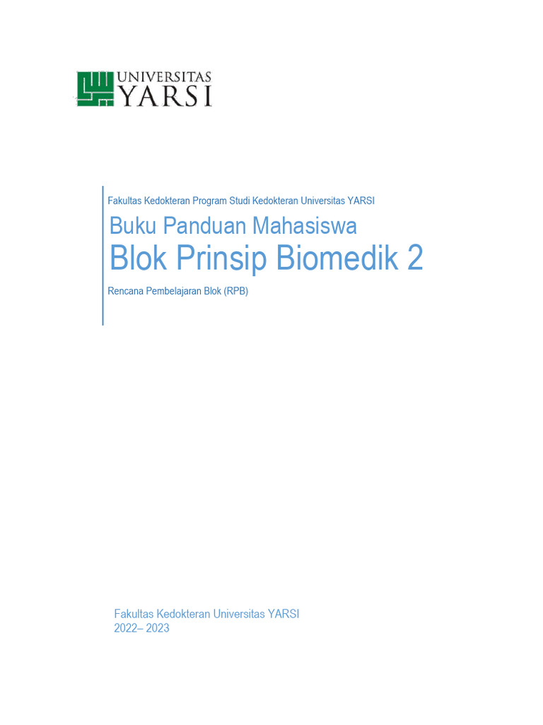 Panduan Mahasiswa Blok PBM 2 TA 2022-2023 (REV Okt 2022) Rev 21 Okt 2022 | PDF
