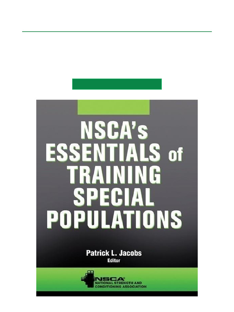 NSCA Training for Special Populations | PDF