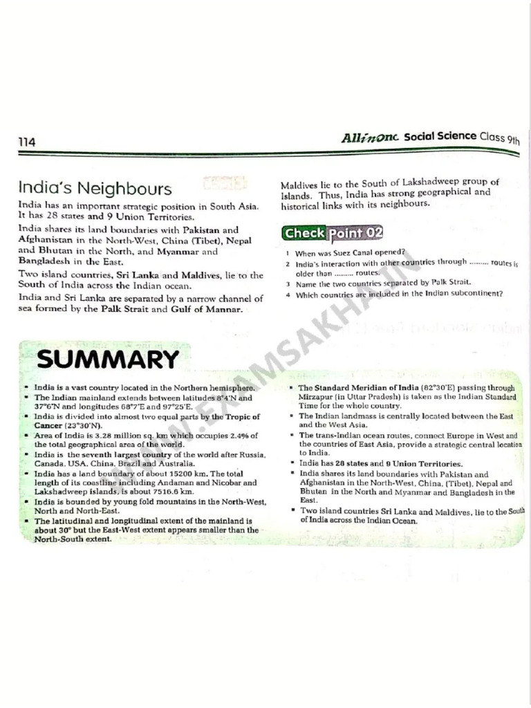 CH 1 (Geography) India Size and Location | PDF