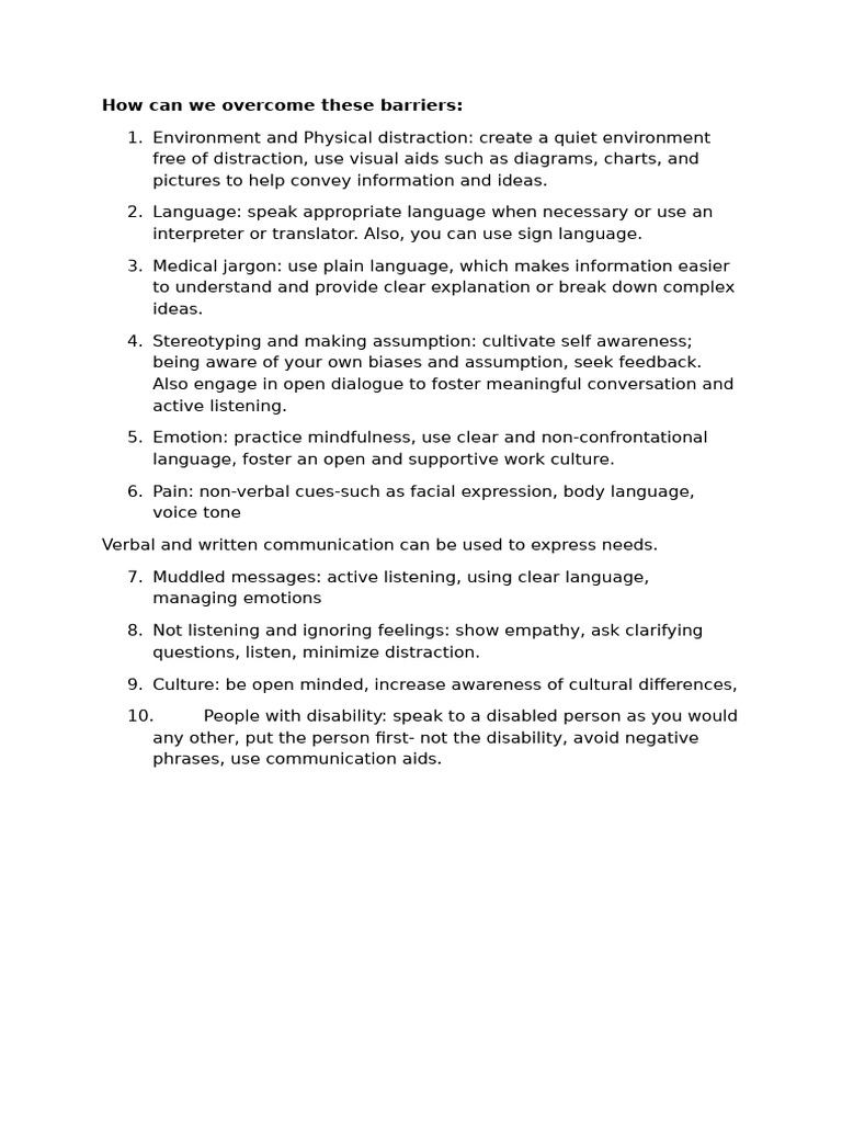 How Can We Overcome These Barriers | PDF