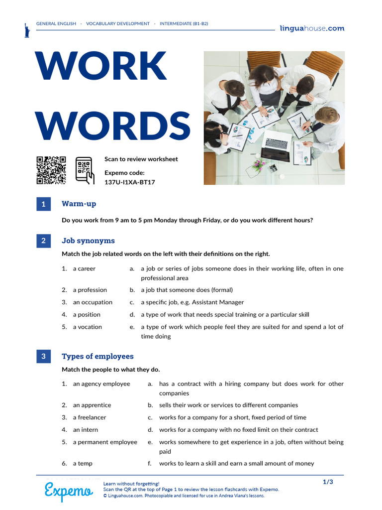 Work Words American English Student | PDF | Employee Relations | Labor