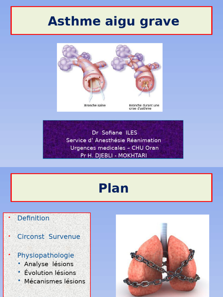 Asthme Aigu Grave : Diagnostic et Traitement | PDF | Asthme | Soins de ...