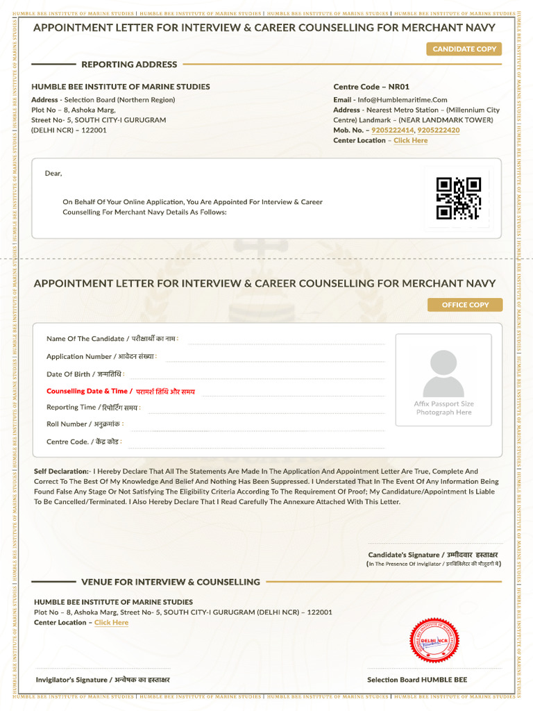 Appointment Letter Hb695023 | PDF