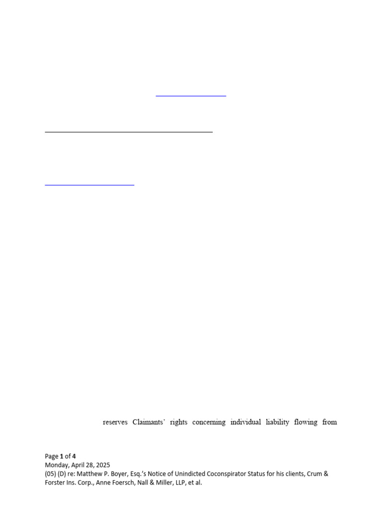 04.28.25 (D) Re Mathtew Boyer's Notice of Hobbs Act Conspiracy | PDF ...