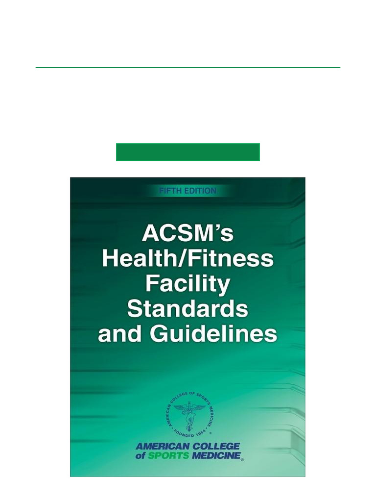 ACSM Health/Fitness Standards 5th Ed. | PDF | Food And Drug ...